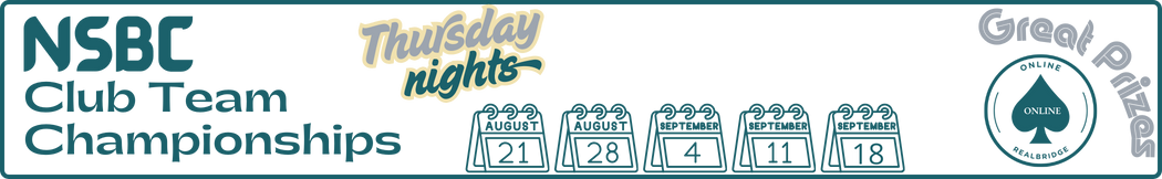 Calendar of Regular Club Duplicate Sessions & NSBC Events | North Shore Bridge Club